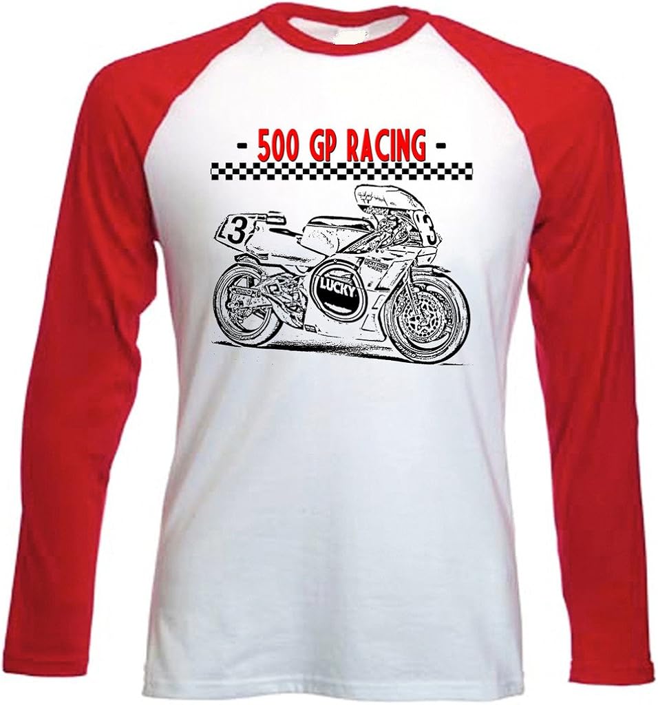 Teesquare1st Men's JAPANESE MOTORCYCLE 500 RACING Red Long Sleeved T ...