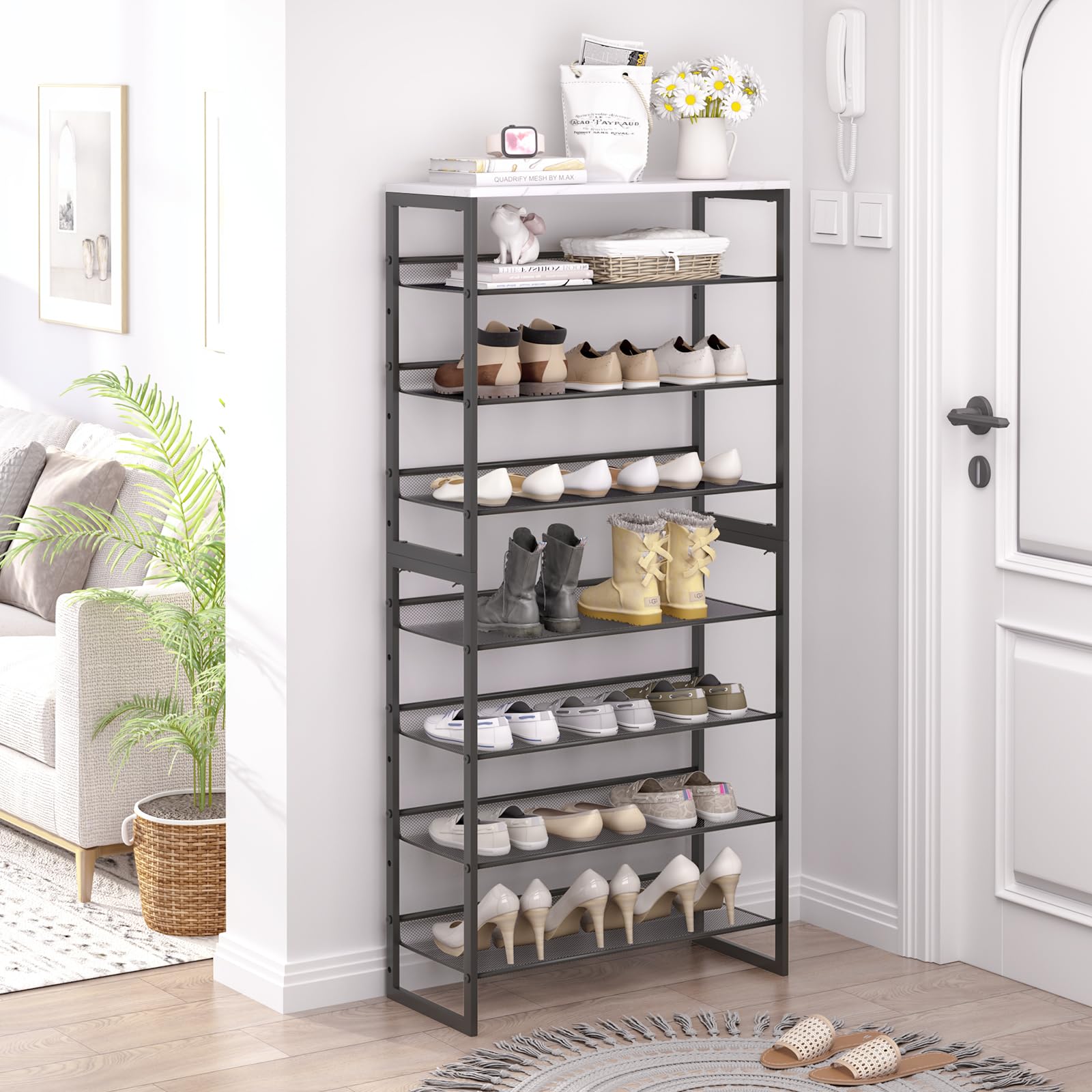 Garden 4 you Shoe Rack 8 Tiers Shoe Storage Organizer,Large Capacity ...