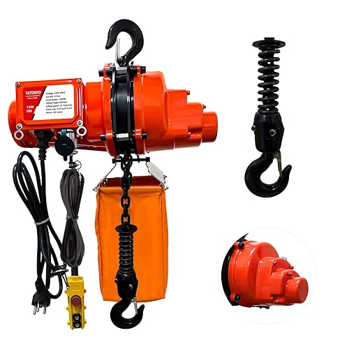 YATOINTO Electric Chain Hoist 1100lbs Winch 10Ft Wired Remote Control ...