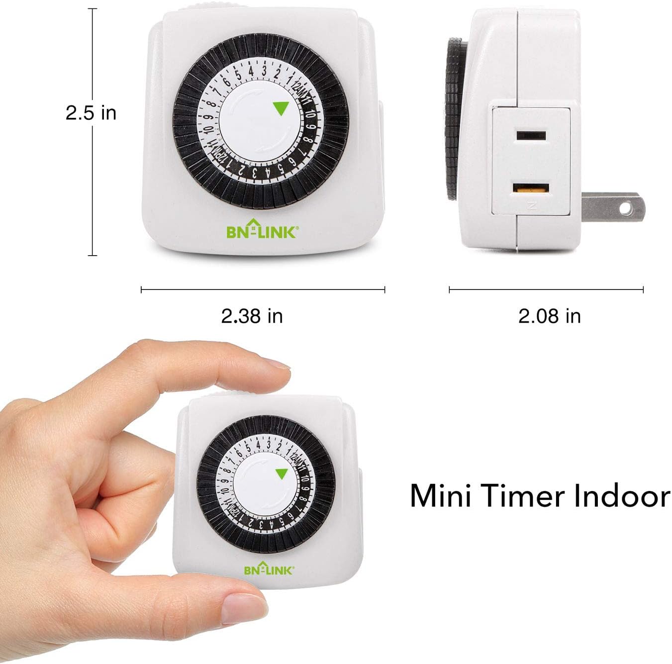BN LINK Indoor 24 Hour Plug In Mechanical Timer Outlet Daily Use 2