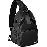 Amazon.com: Cwatcun Camera Bag Sling Backpack, Camera Case Bag with USB ...