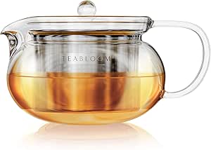 Amazon.com | Teabloom Kyoto 2-in-1 Tea Kettle and Tea Maker – Glass Teapot with Removable Loose ...