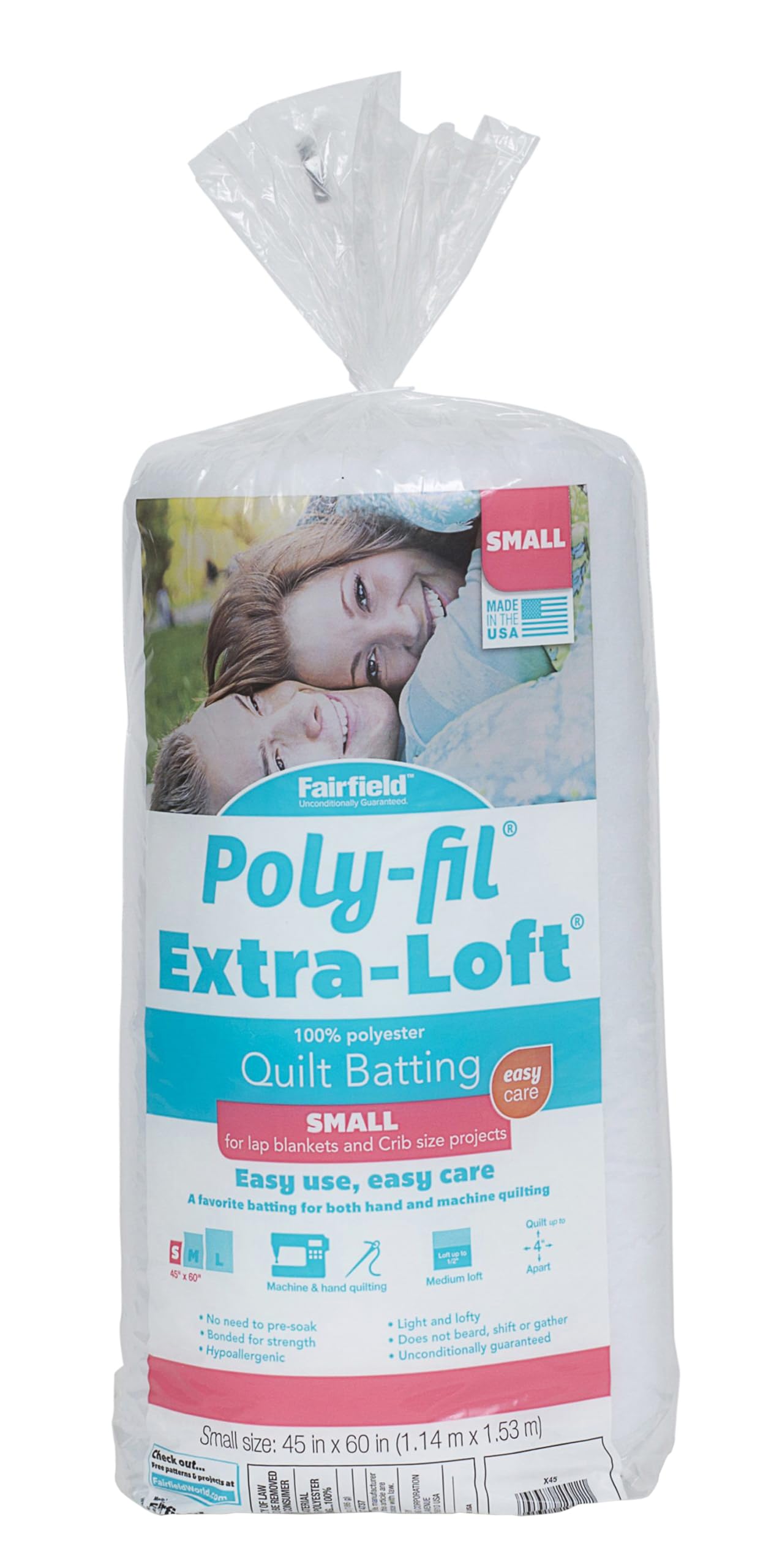 3 Fairfield Poly-Fil Extra-Loft Quilt Batting, Premium Polyester ...