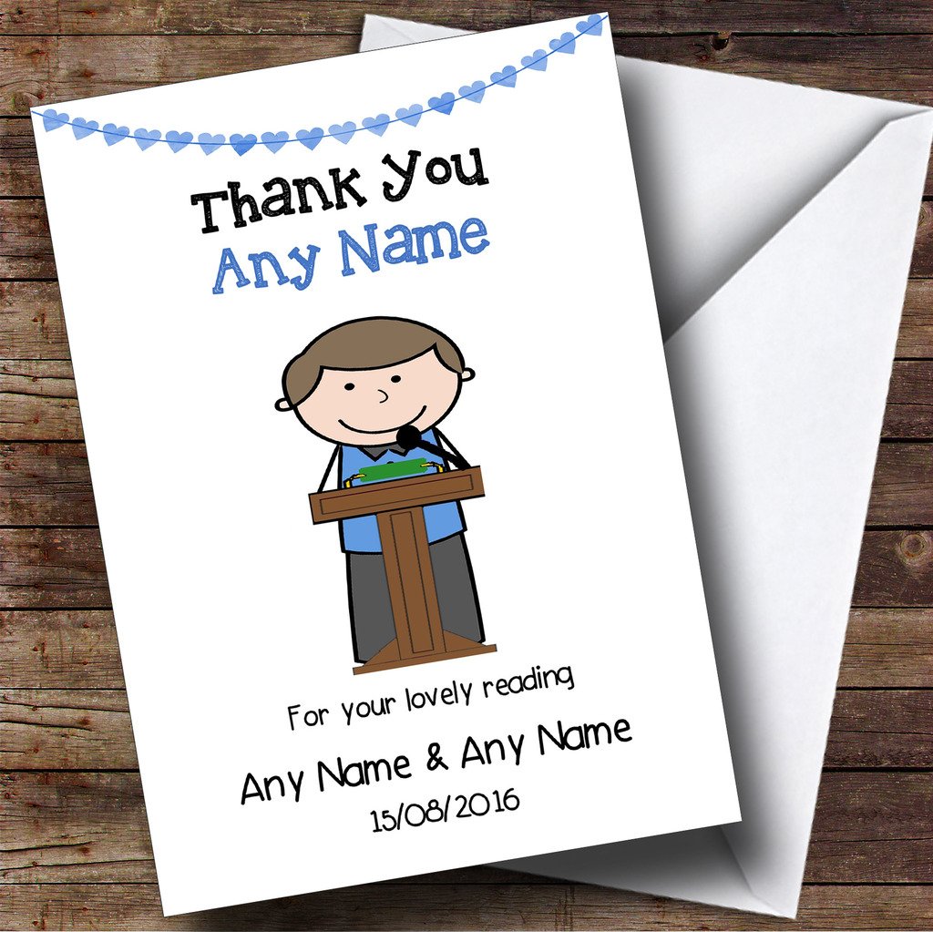 Thank You For Doing A Reading At Our Wedding Male Personalised Thank ...