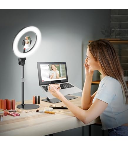 Ring Light Tripod For Iphone Portable Travel Ring Light For Laptop Zoom ...