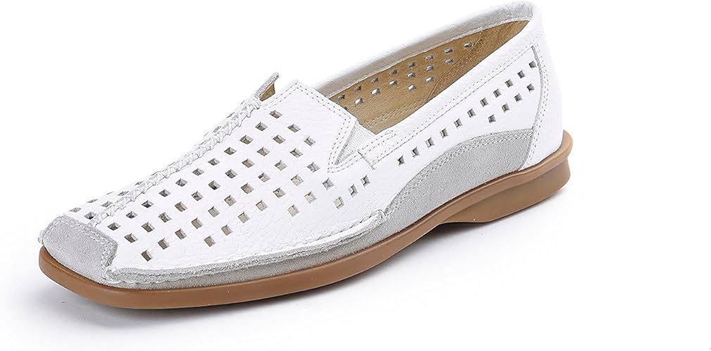 Peter Hahn Damen - Slipper aus Rindsnappaleder, Weiss, Damen-Halbschuhe ...