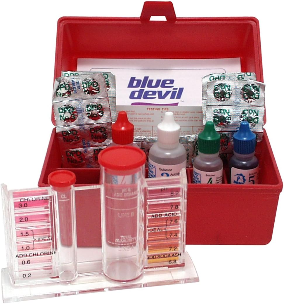 Amazon.com : Blue Devil B7443 5-Way DPD Chlorine/Bromine Test Kit ...