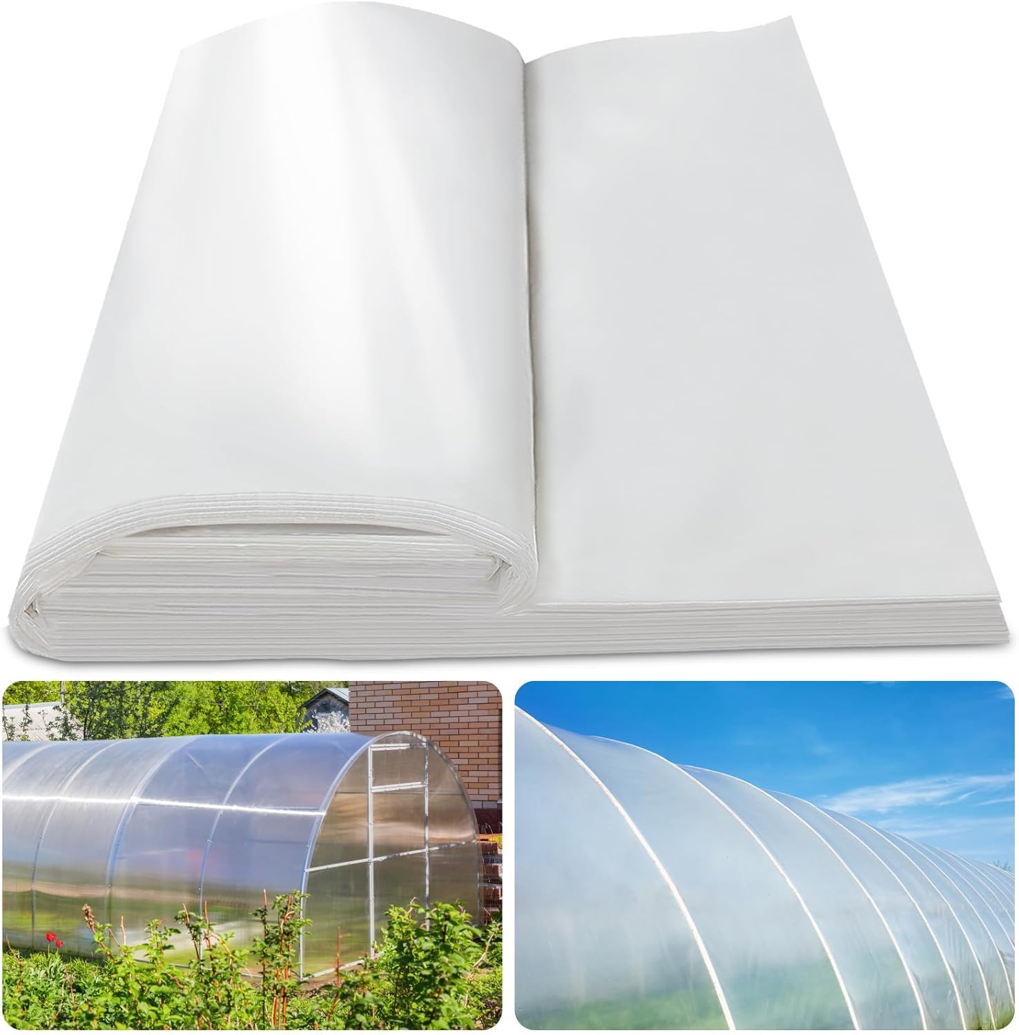 8x25 Ft Clear Greenhouse Film Plastic Sheeting, Greenhouse Polyethylene ...