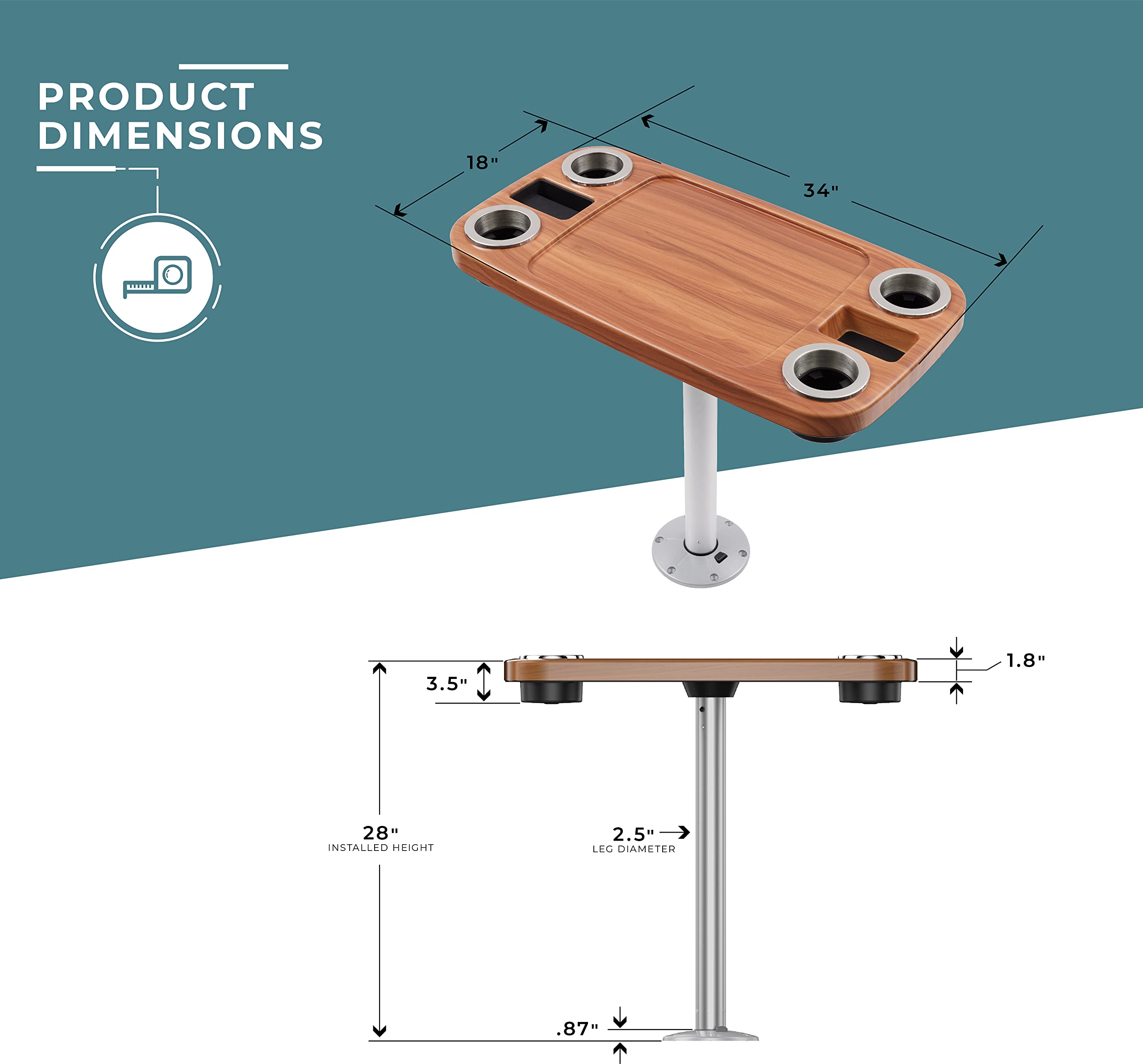 Mua Manufacturers' Select ITC Boat Table Set - 18"x34" Removable ...