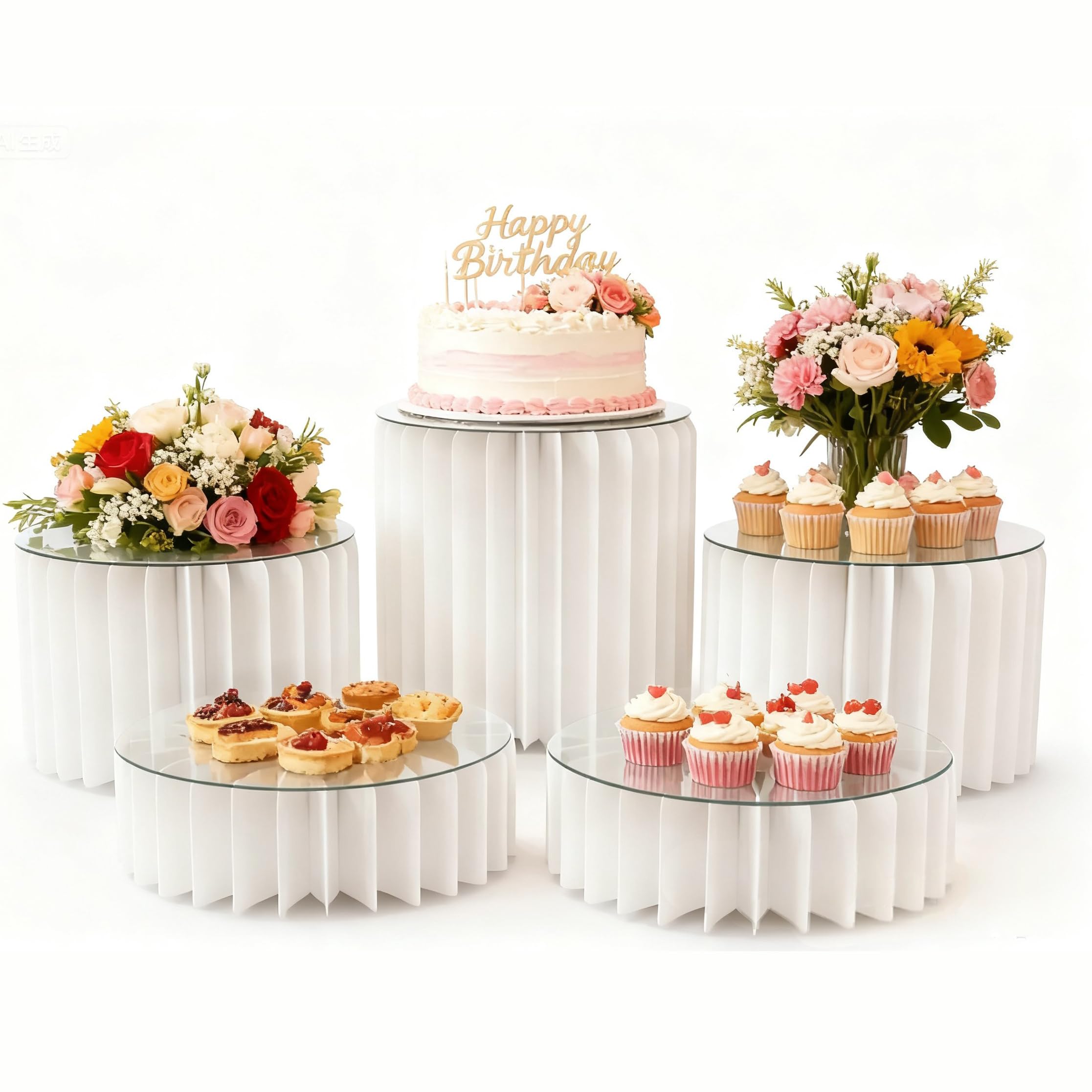 DaJi-U 5 Pcs Buffet Risers Food Display Risers for Party Buffet Table ...
