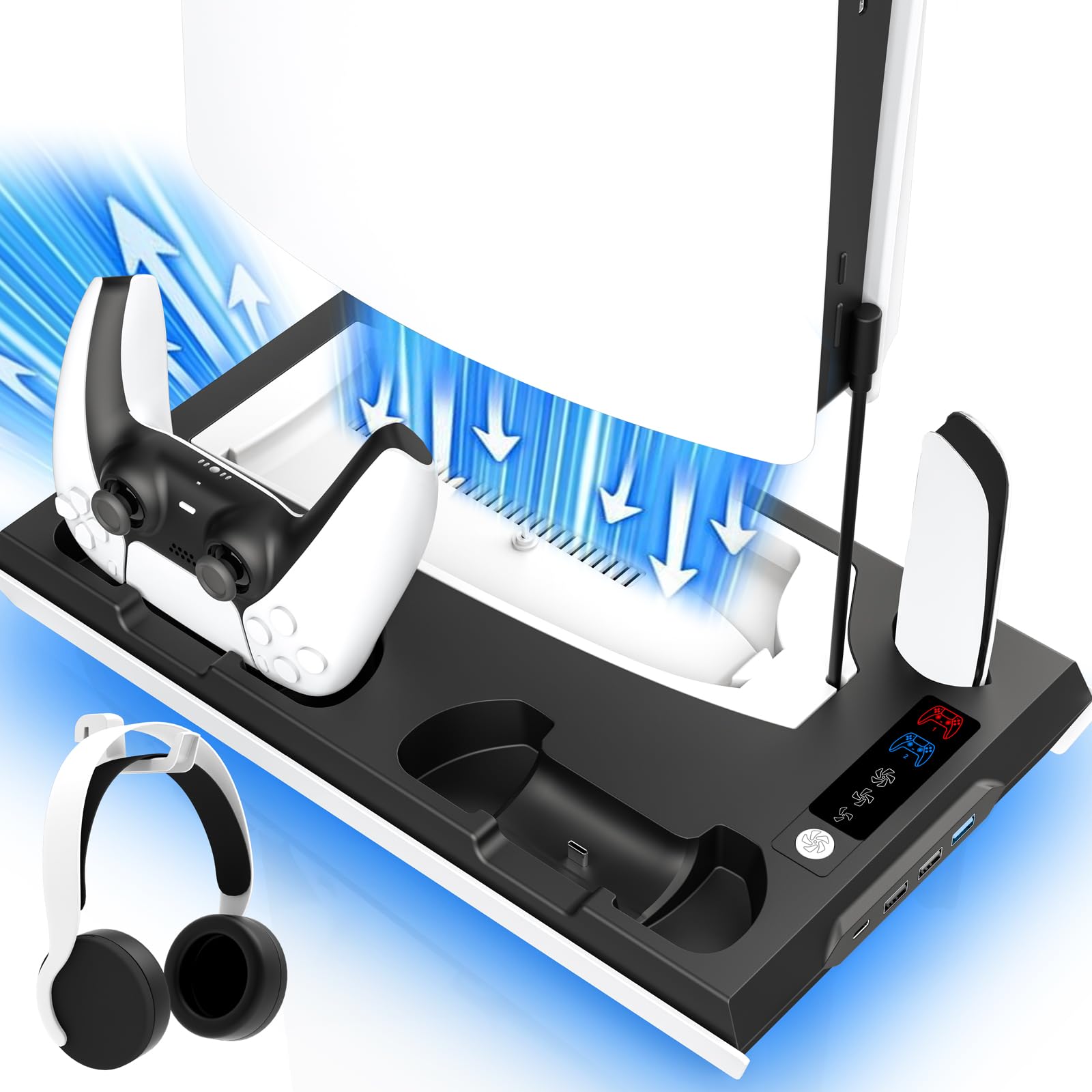 PS5 / PS5 Slim Cooling Station with Dual Controller Charging Station ...
