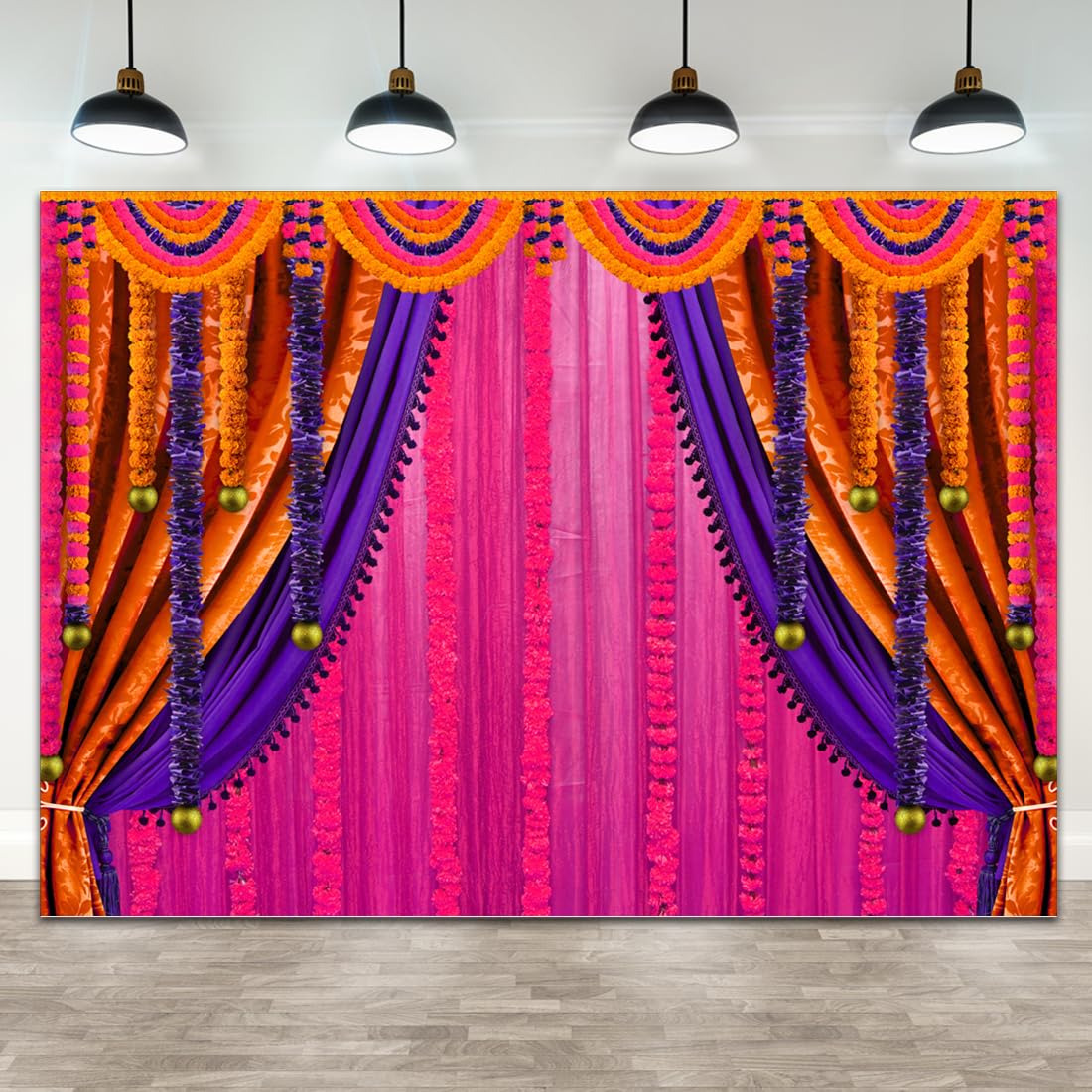 Wollmix Pooja Backdrop Decoration Cloth Items Indian Ganpati Puja ...