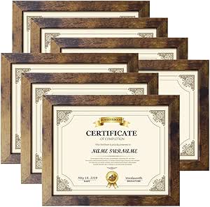 Amazon.com - PETAFLOP 8.5x11 Picture Frame Rustic Certificate Frames Wall Tabletop Display ...