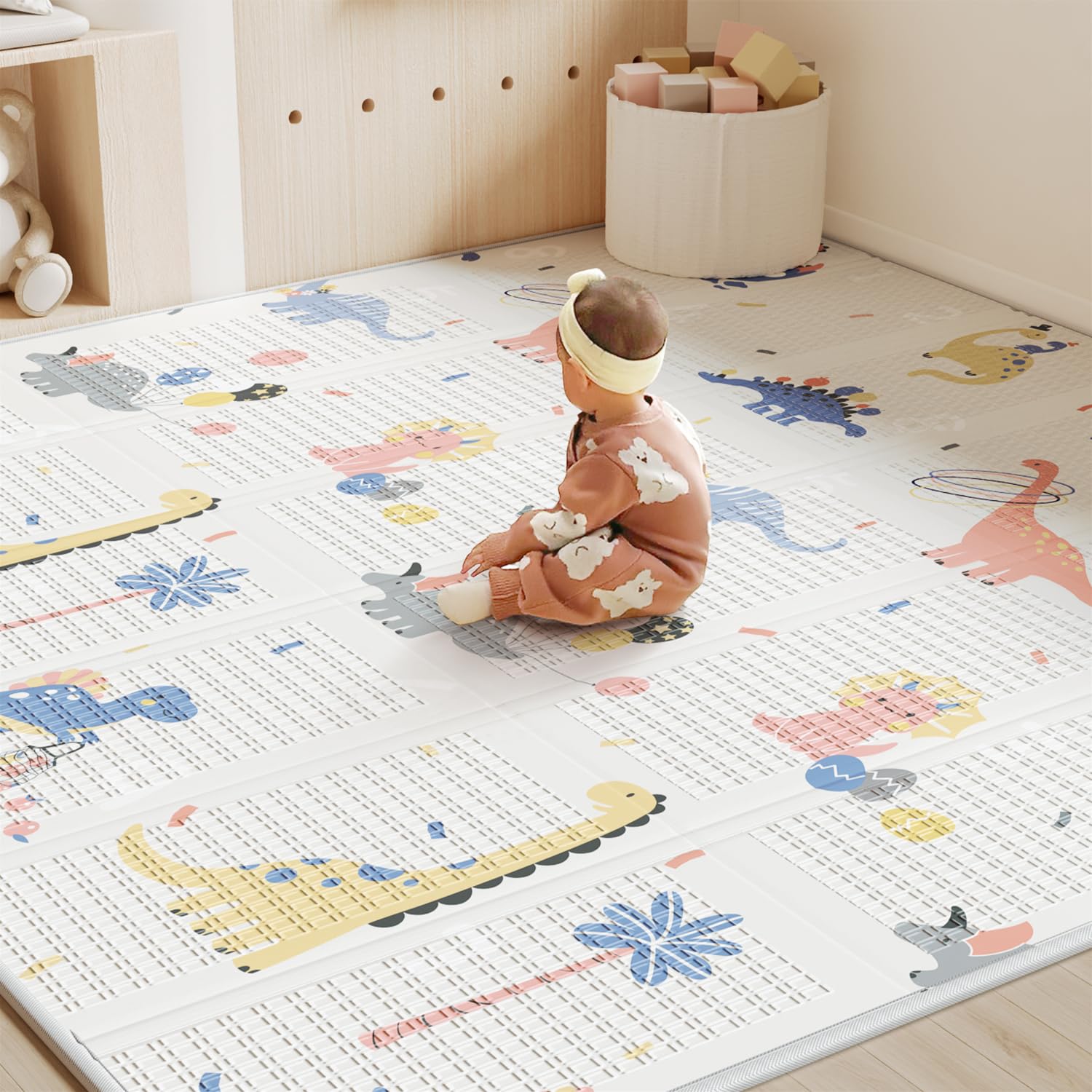 BG-BABYGO Baby Play Mat Foldable Baby Floor Play Mat 0.6" Thick Soft ...