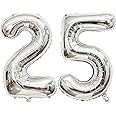 Amazon.com: 40 Inch Silver 25 Number Balloons Giant Jumbo Huge 25 or 52 ...
