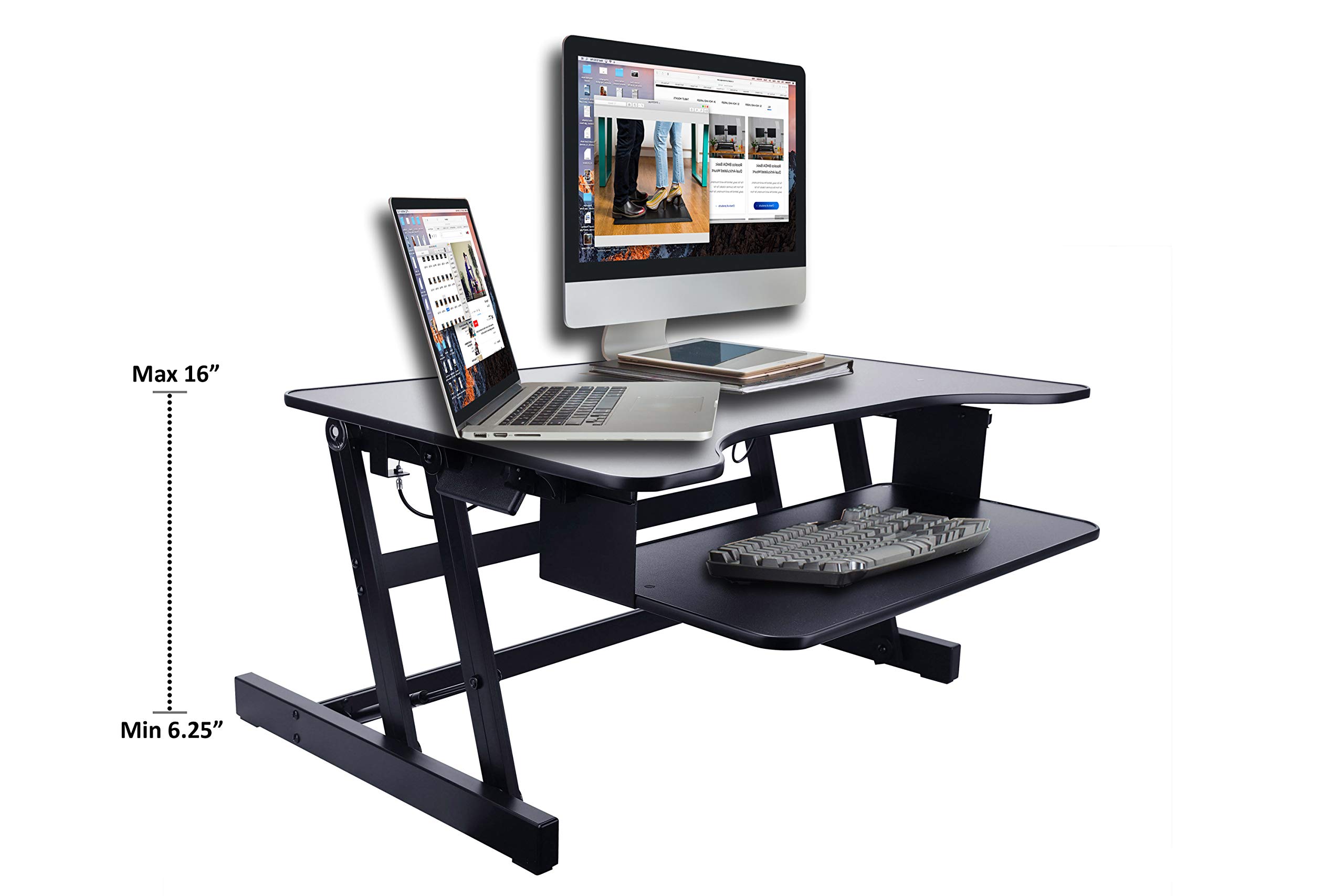 Rocelco ADR Standing Desk - Height Adjustable Sit Stand Desk Converter ...