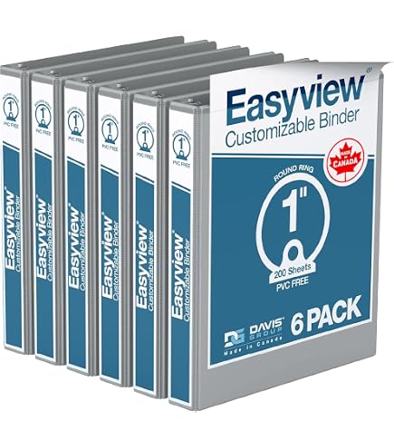 5 Inch Ring Binder With Slant D-Rings, Black, Clear View, Pockets