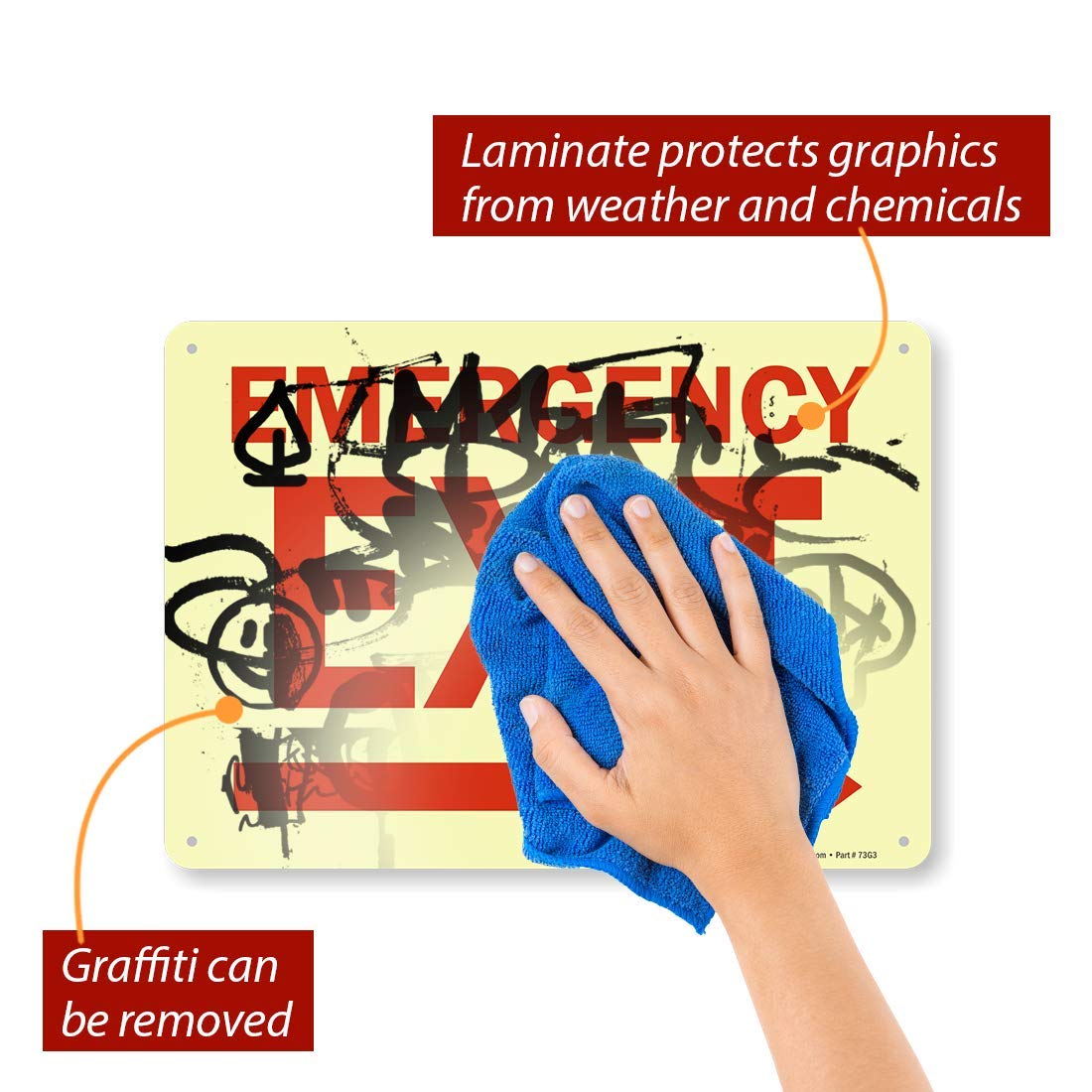 Mua SmartSign - S-1492G-GR-14 Emergency Exit Sign with Right Arrow by ...