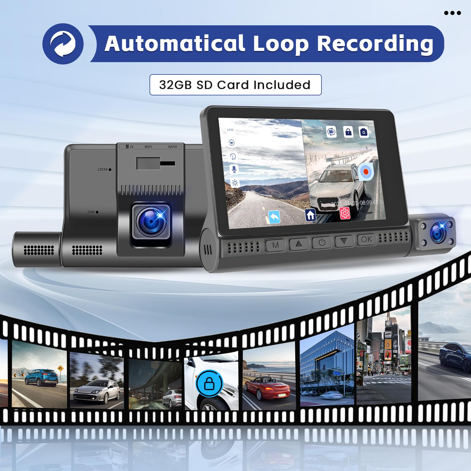 Mua Hikity Car Dash Cam Front and Inside Camera - Loop Recording with ...