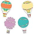 Amazon.com: Carson Dellosa 36-Piece Pastel Hot Air Balloon Decorations ...