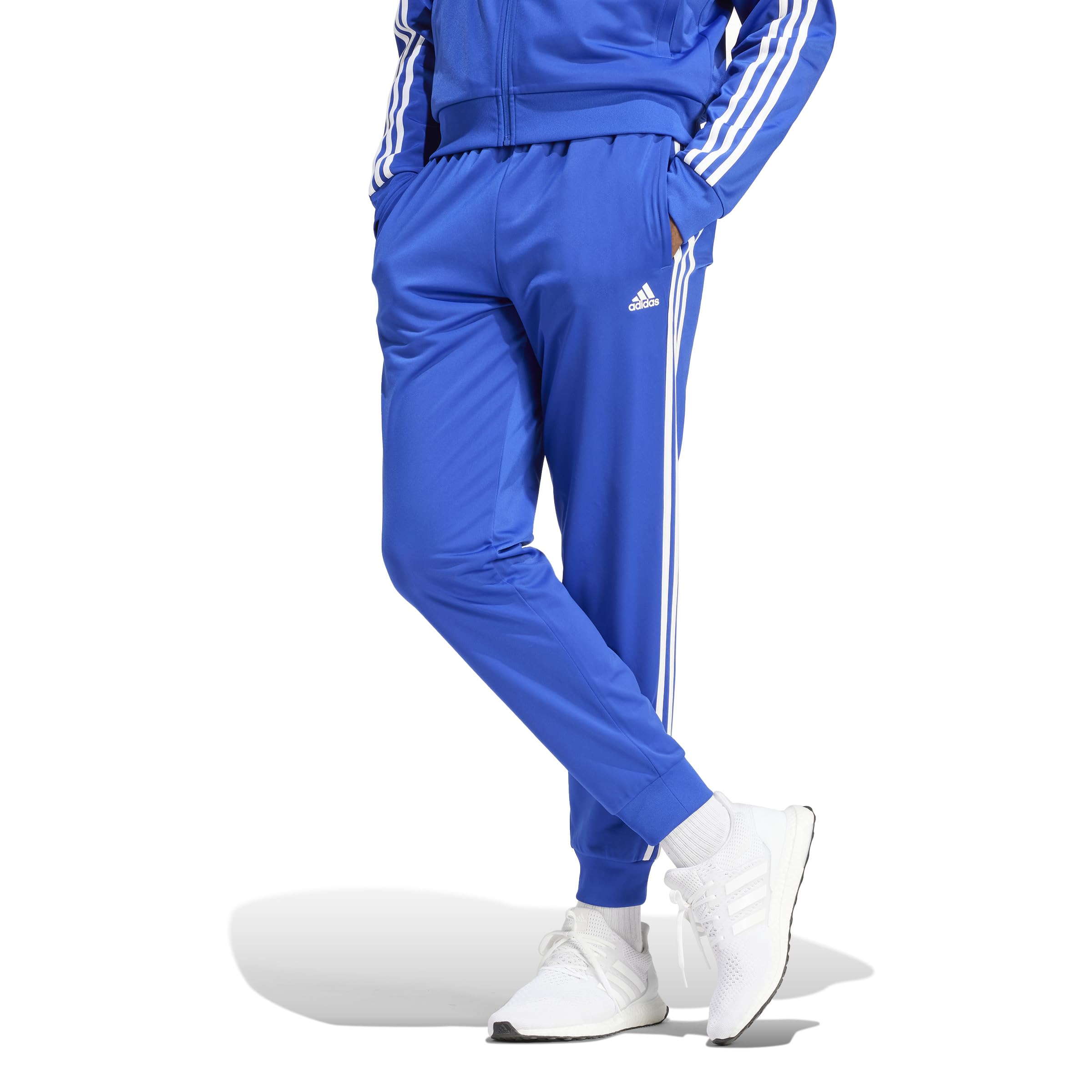 adidas Men's Essentials Warm-Up Tapered 3-Stripes Track Pants, Semi ...