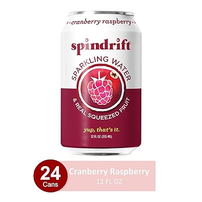 Buy Spindrift Sparkling Water, Cranberry Raspberry Flavored, Made with Real Squeezed Fruit, 12 ...