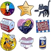 Amazon.com: Cute Unique Enamel Pin Set - Novelty Art Enamel Lapel Pin ...