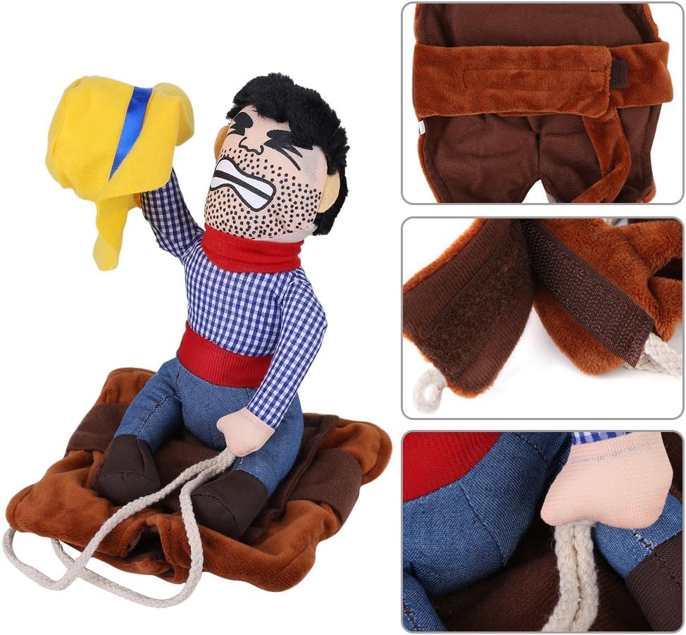 Pet Dog Costume Funny Cowboy Riders Clothes Dogs Outfit Knight Style ...