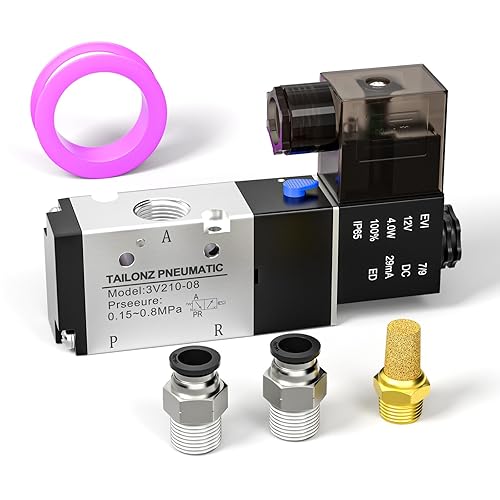 TAILONZ PNEUMATIC 1/4"NPT Solenoid Valve 3V210-08 DC12V Single Coil ...