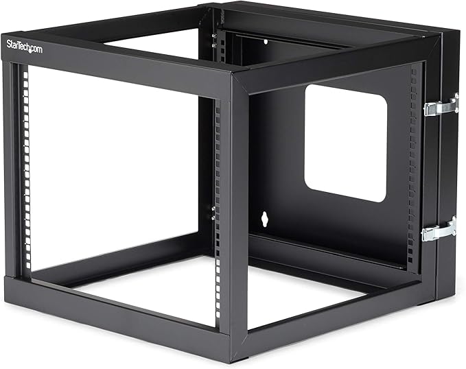 StarTech.com 8U Hinged Open Frame Wall Mount Network Rack - 4-Post 22 ...