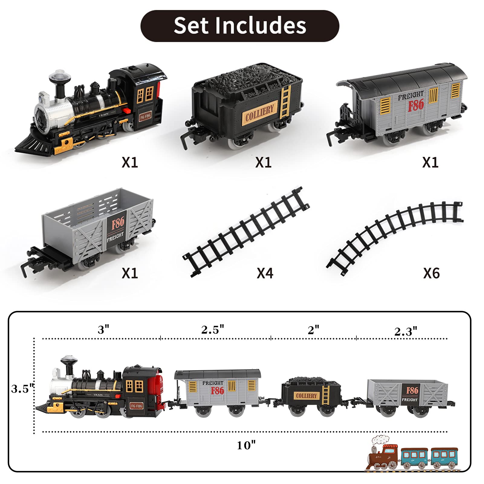 Mua Lucky Doug Electric Train Set for Kids, Train Toys with Sounds ...
