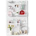 Amazon.com: PEGZONE Pegboard Wall Organizer Combination Kit,Overall 33.1"x20.5" Metal Office ...