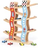Amazon.com: Play22 Wooden Car Ramps Race - 4 Level Toy Car Ramp Race ...
