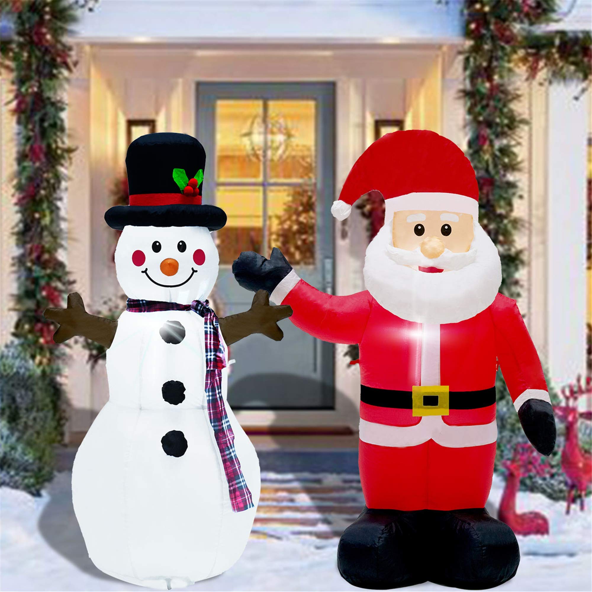 Twinkle Star Christmas Inflatables Lighted Santa Claus with a Gift Bag ...