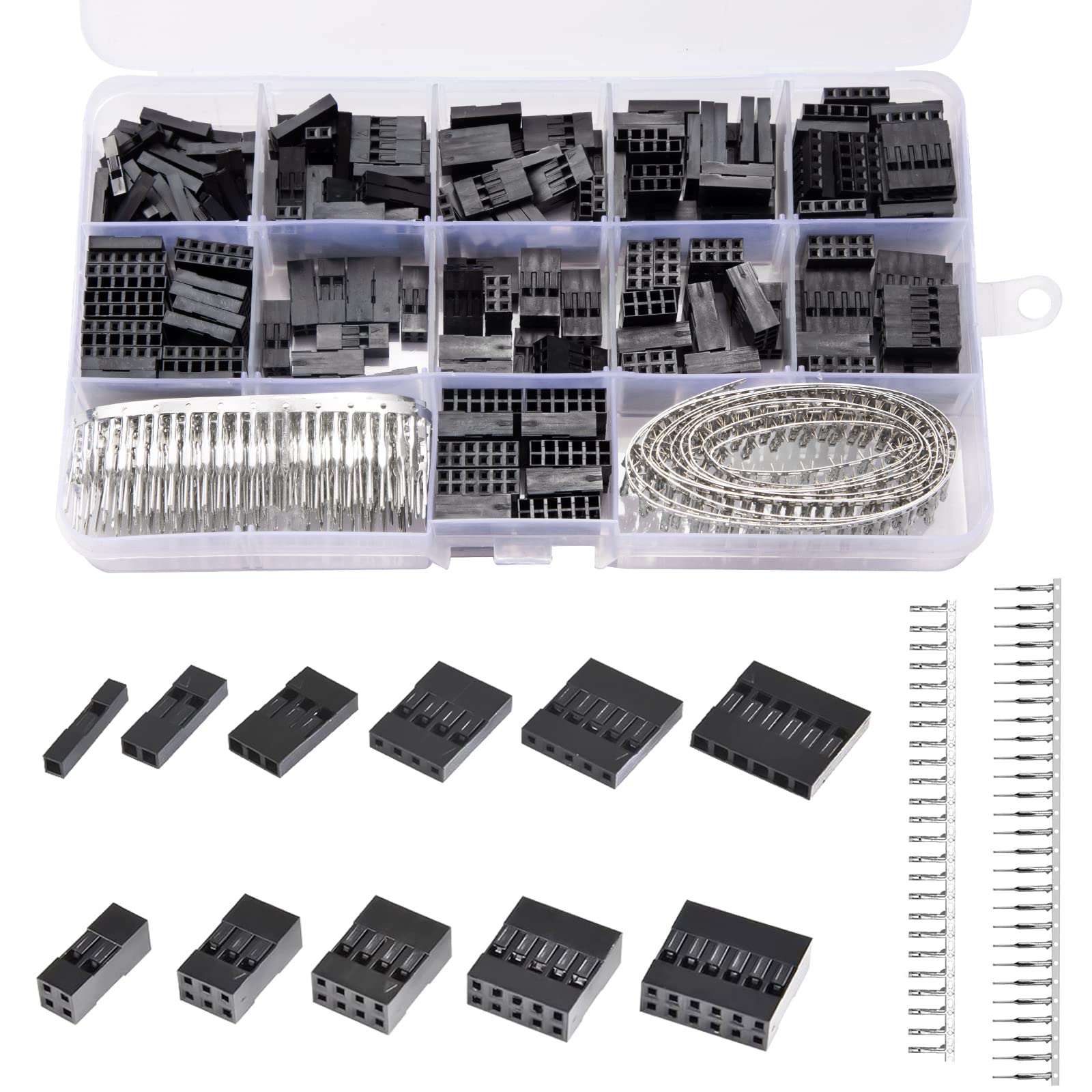 Mua 620 Pieces 2.54 mm Dupont Connector Kit, Male Female Pin Header ...