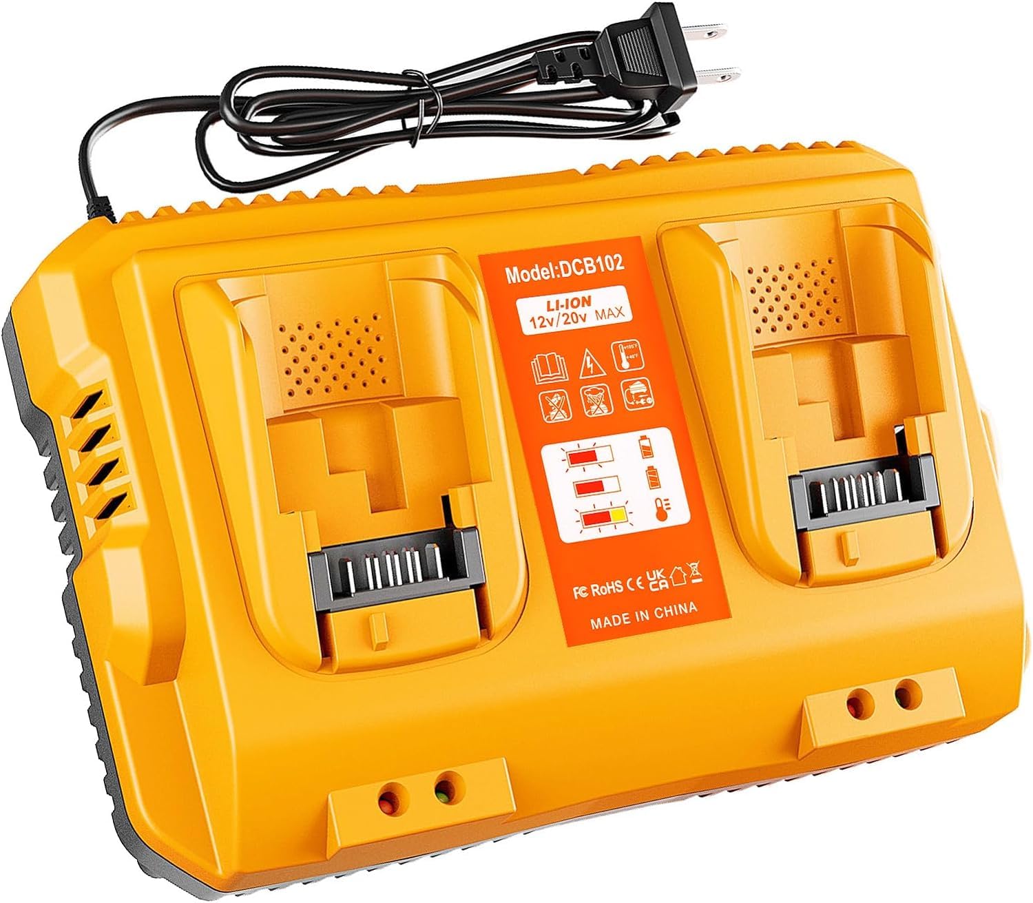 DCB102 Battery Charger Station for Dewalt Battery,Simultaneous Charging ...