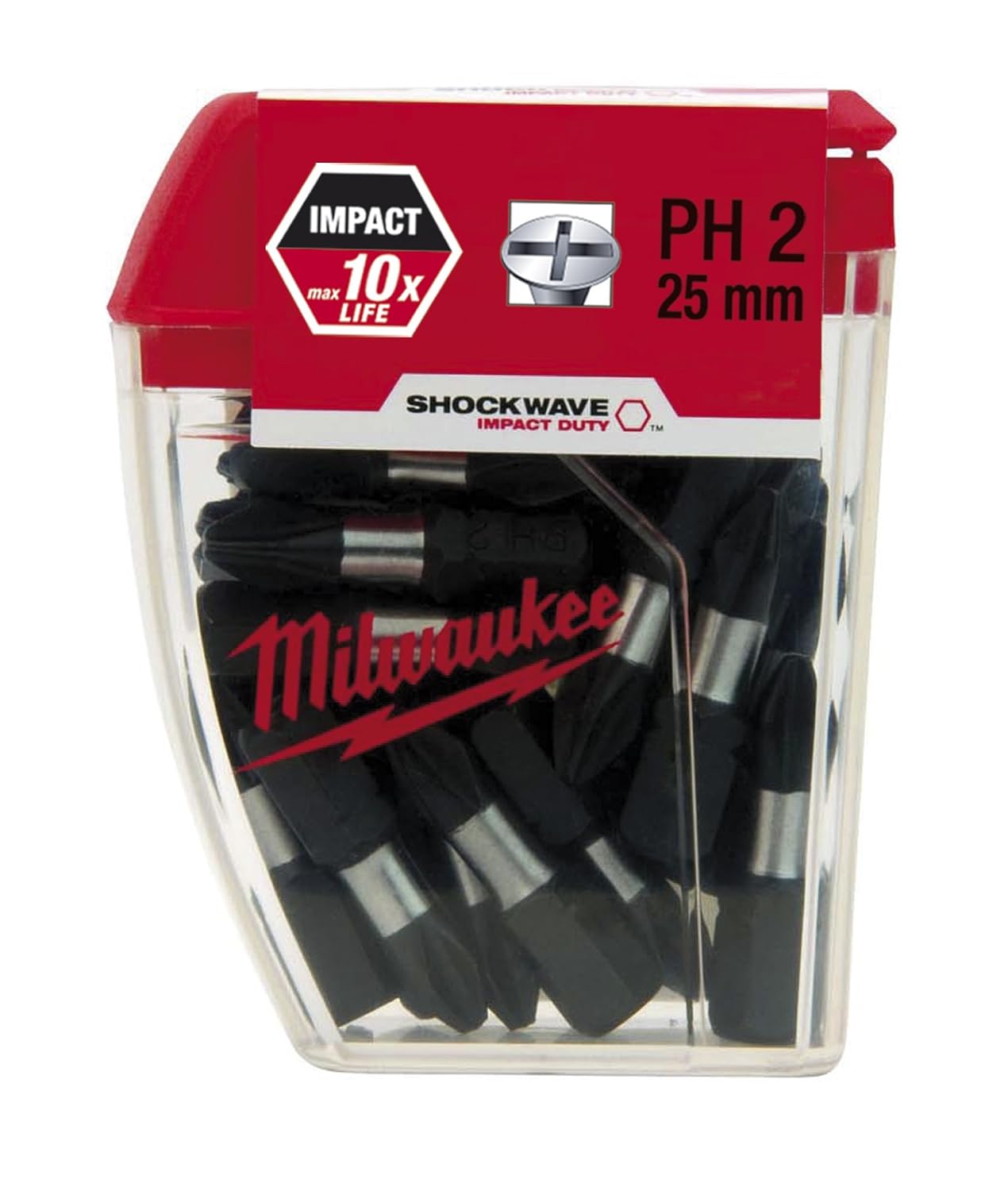 MILWAUKEE SHOCKWAVE PH2 IMPACT BITS PACK OF 25: Amazon.co.uk: DIY & Tools