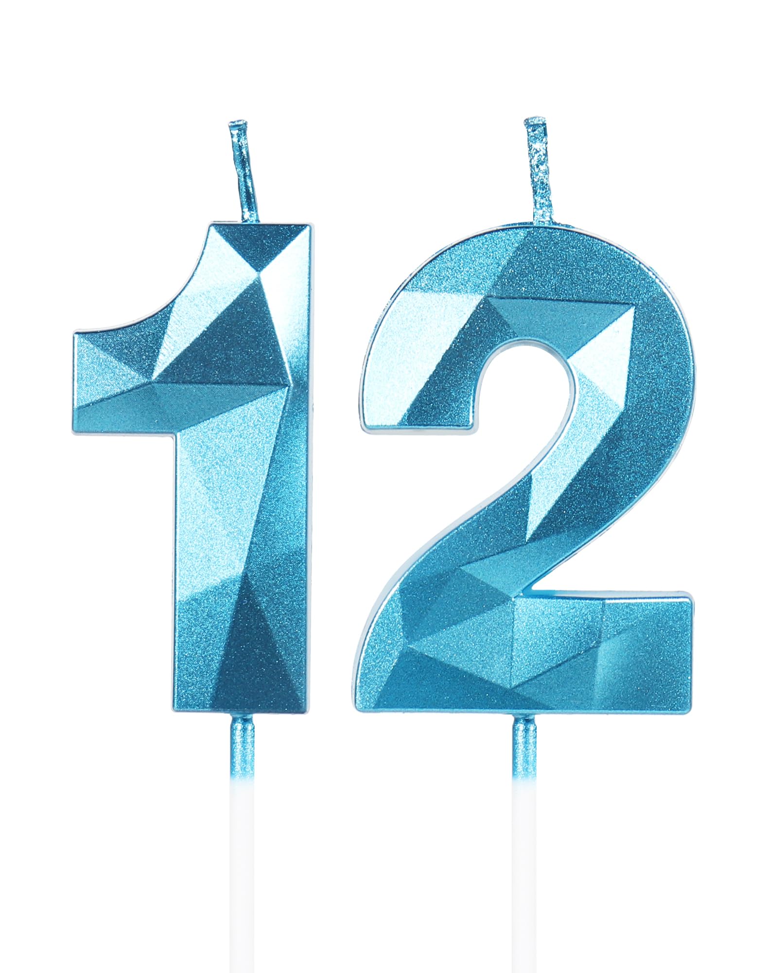 Number 12 Candles,12th Birthday Candles,Blue Happy Birthday Candle for ...