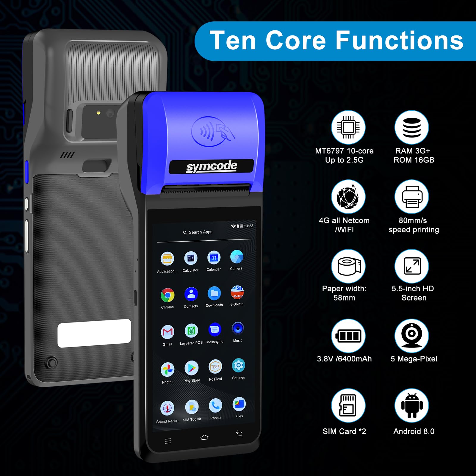 Mua symcode Thermal POS Receipt Printer with Android 8.0 OS 5.5" Touch ...