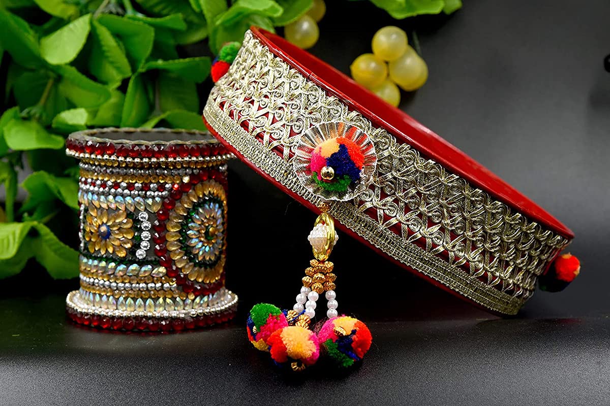 Buy Stainless Steel Channi for Karwachauth Handcrafted Pooja Decorative ...