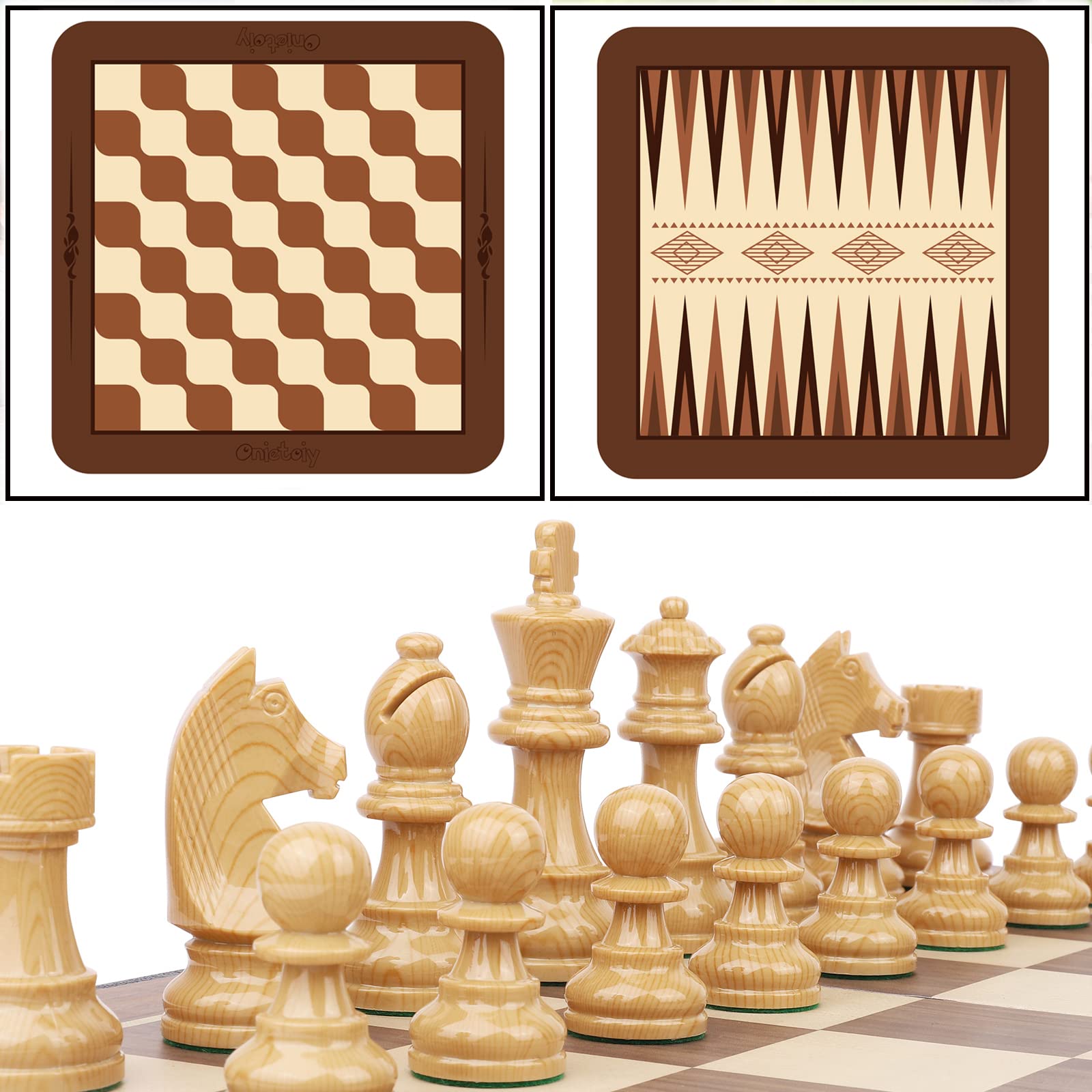 Mua Onietoiy 3 in 1 High Polymer 3.75 Inch Weighted Chess Sets ...