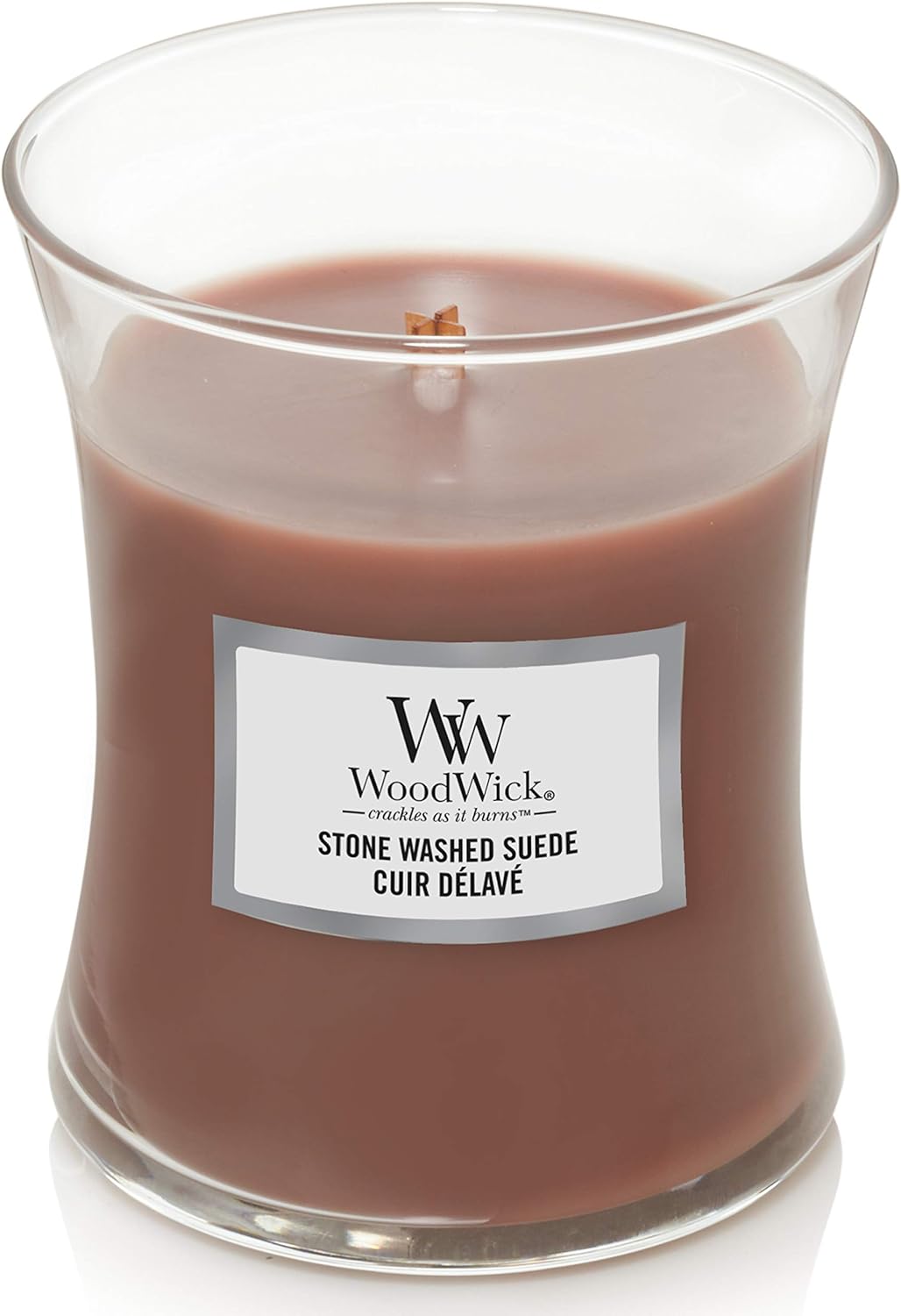 WoodWick Candle, Wax, Stone Washed Suede, Medium – BigaMart