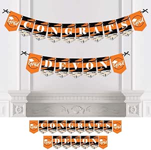 Amazon.com: Big Dot of Happiness Personalized Orange Grad - Best is Yet ...
