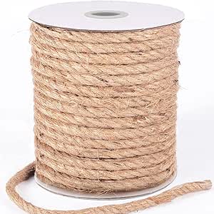 حبل خيش طبيعي مكون من خيوط ملفوفة بسمك 8 ملم وطول 30 متر من هومي هوم ...