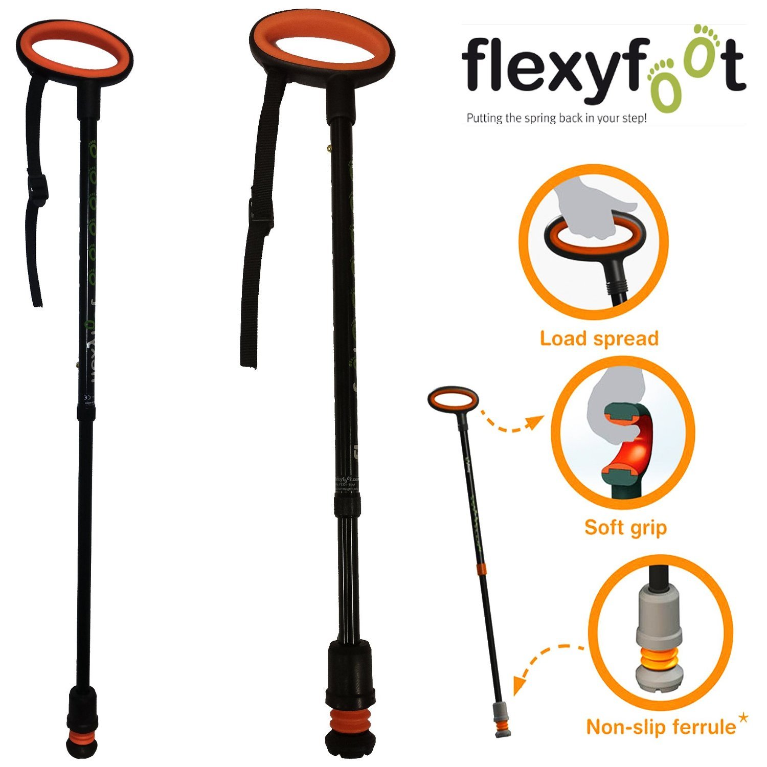 The Flexyfoot Urban Adjustable Telescopic/Folding Walking Stick ...