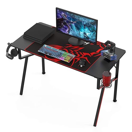 EE EUREKA ERGONOMIC Gaming Desk 63 inch, K-Shaped Computer Desk with ...