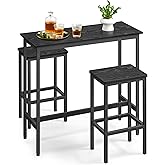 Amazon.com: VASAGLE Bar Table and Chairs Set, Kitchen Bar Table with ...
