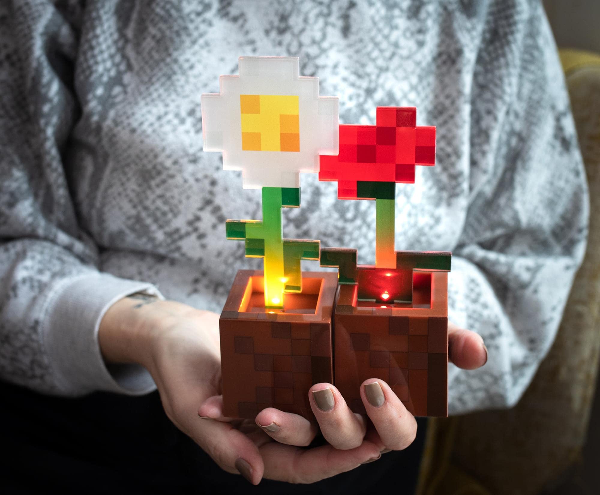 Minecraft Daisy And Poppy Flower Pot Mood Lights | Set Of 2 on Galleon ...