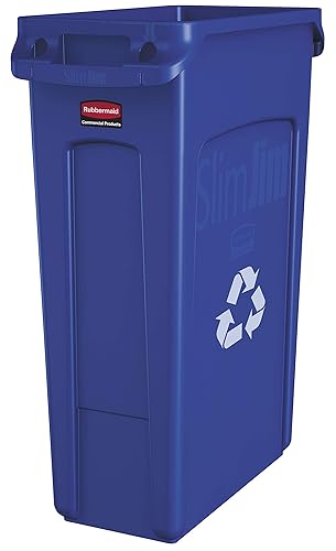 Rubbermaid Commercial Products Slim Jim Plastic Rectangular Recycling ...