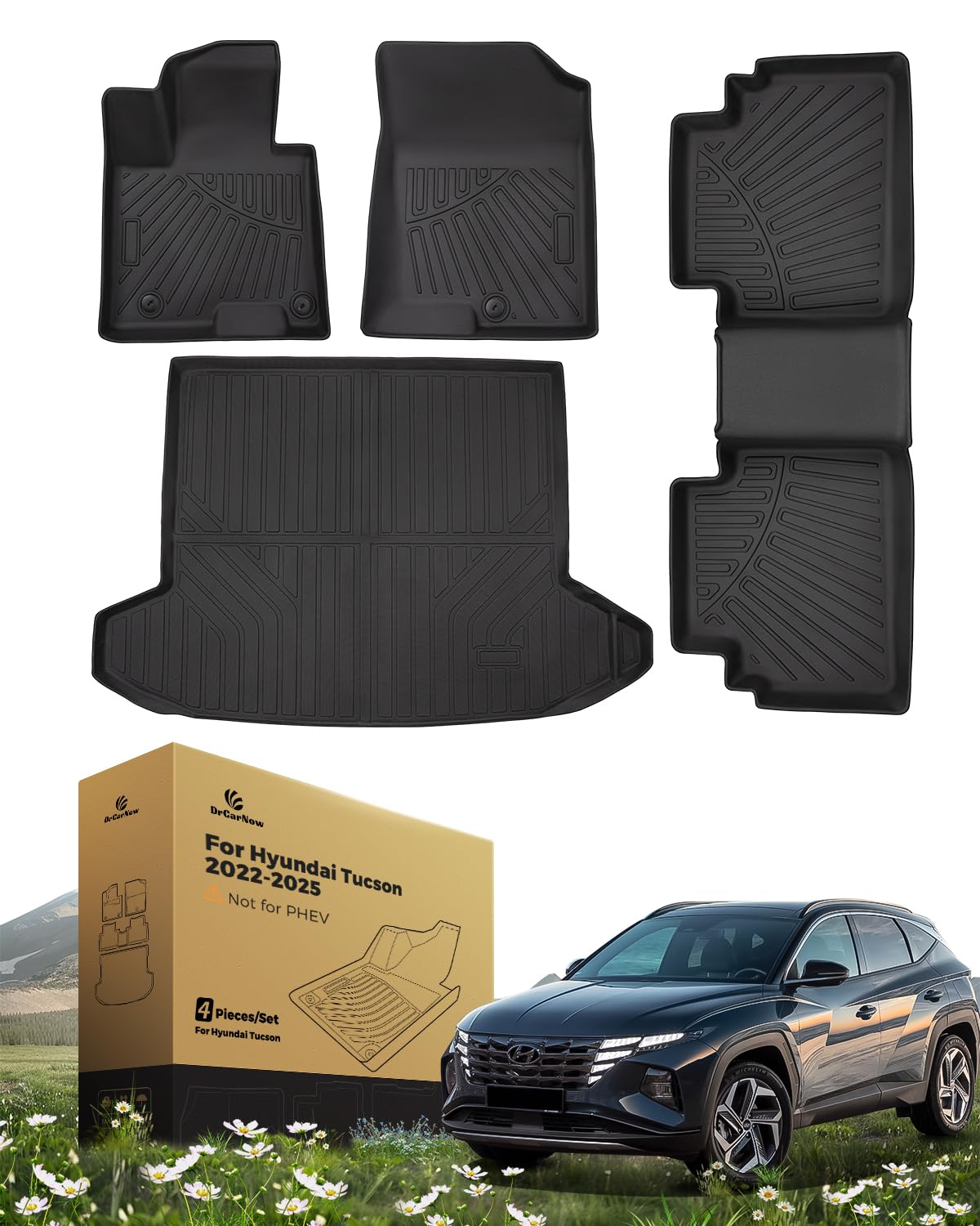 DrCarNow for Hyundai Tucson Floor Mats 2025 2024 2023 2022 (Excluding ...